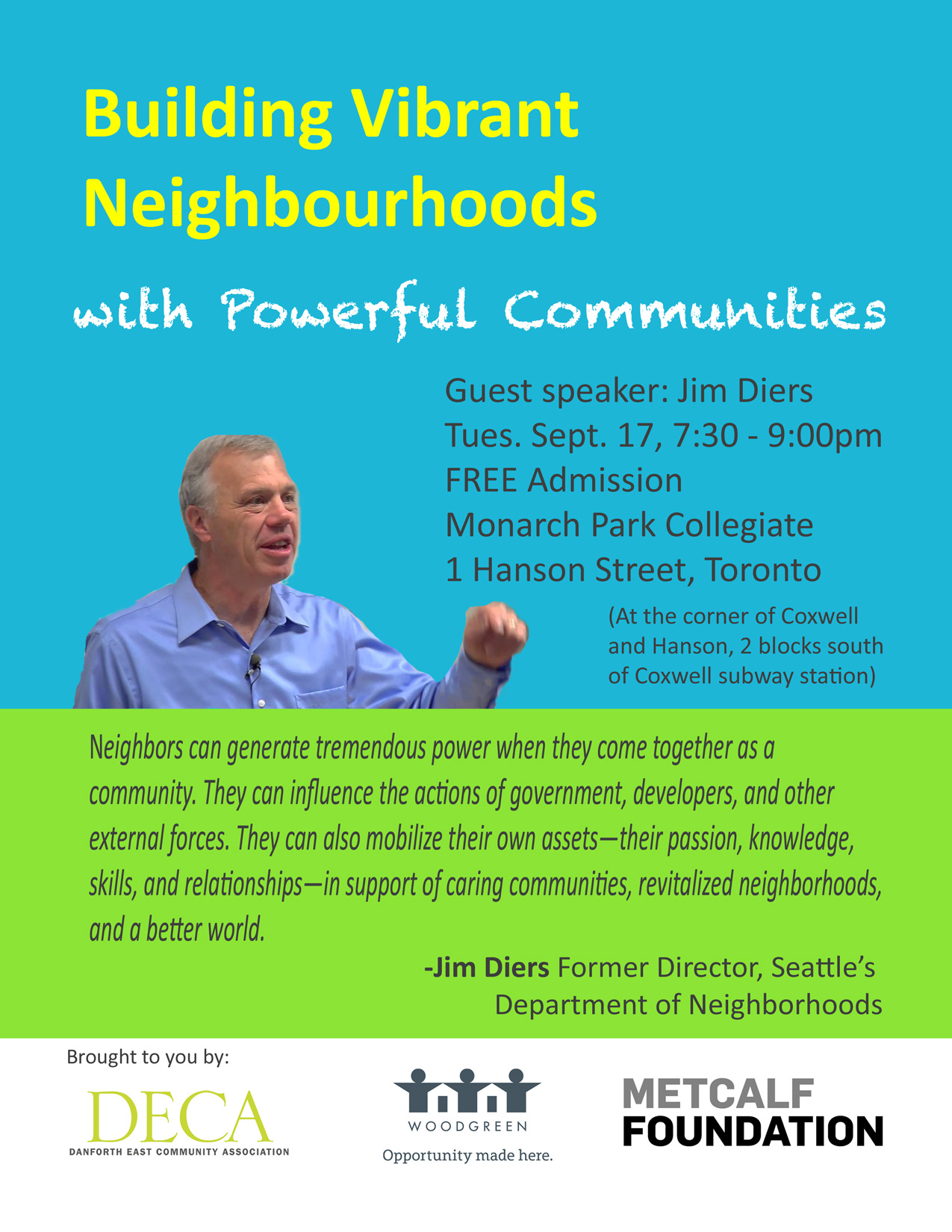Jim-Diers-Poster – Danforth East Community Association