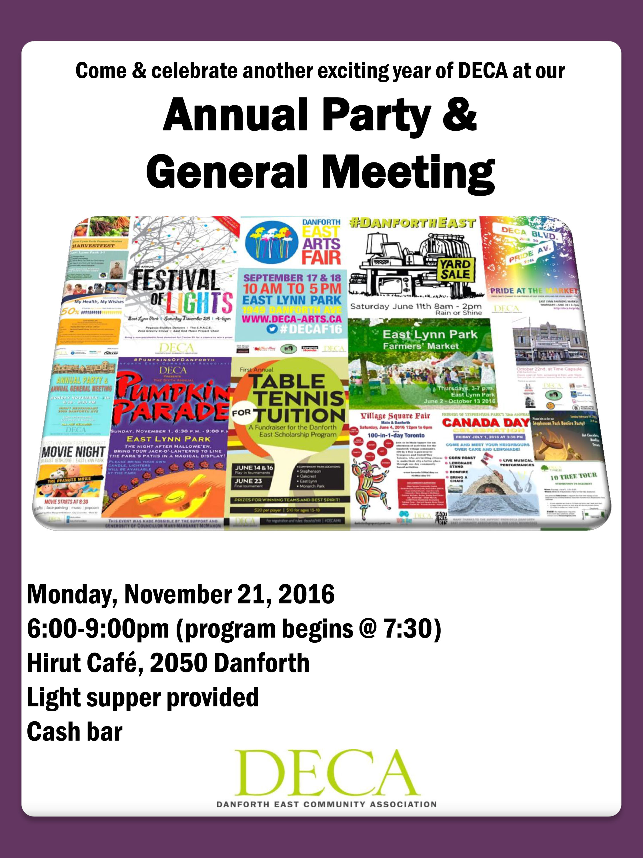 AGM Poster – Danforth East Community Association