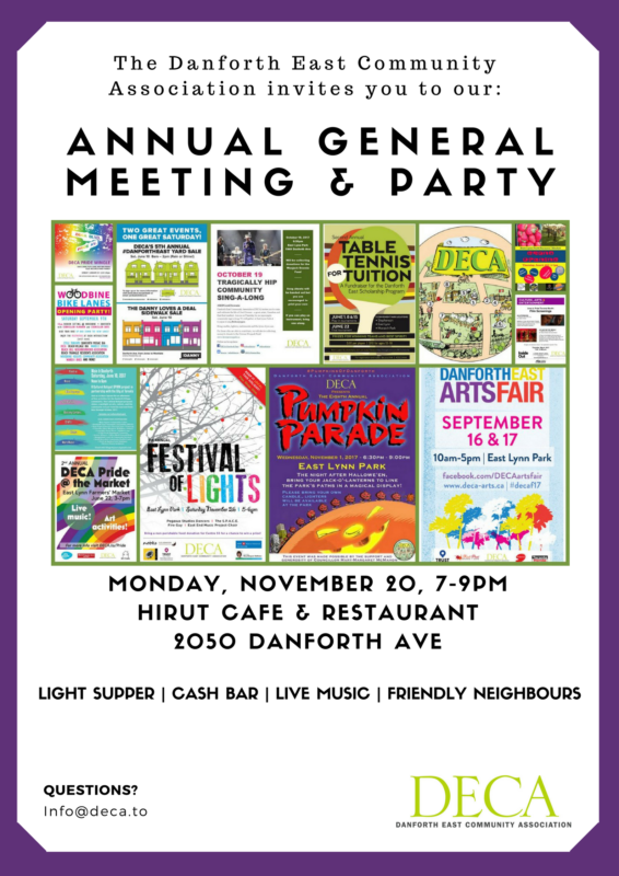 Upcoming DECA Events – Danforth East Community Association